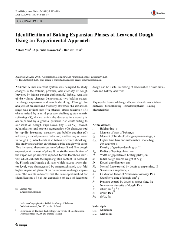 (PDF) Identification of Baking Expansion Phases of Leavened Dough Using ...