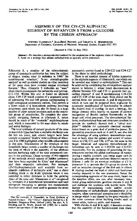 (PDF) Assembly of the c19-c29 aliphatic segment of rifamycin s from d ...