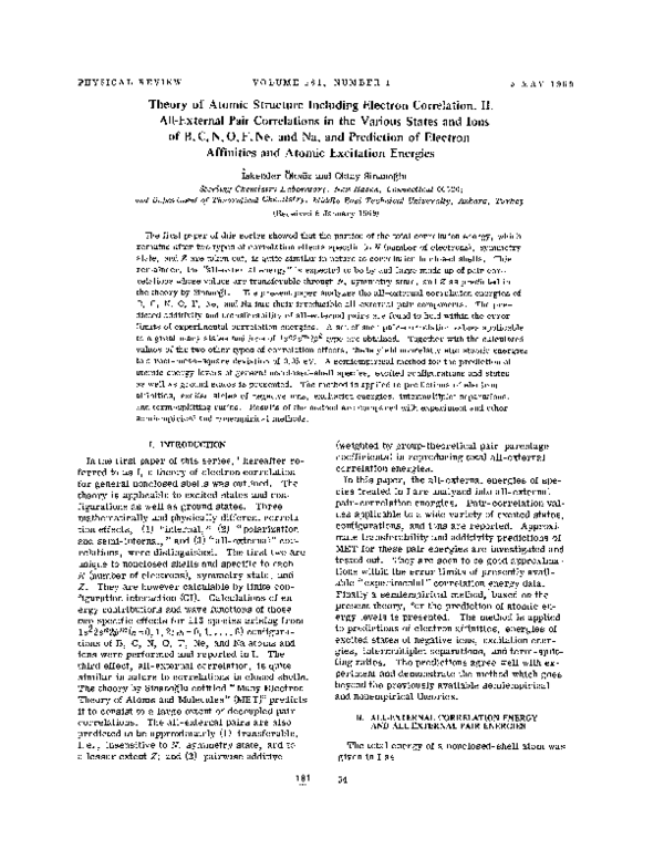 (PDF) Theory of Atomic Structure Including Electron Correlation. II ...