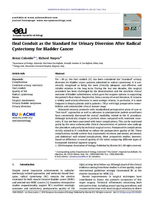 (PDF) Ileal Conduit as the Standard for Urinary Diversion After Radical ...