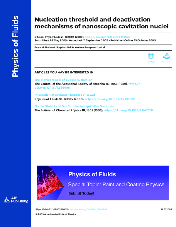 (PDF) Nucleation threshold and deactivation mechanisms of nanoscopic ...