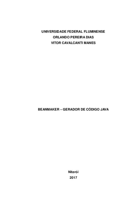 (PDF) Beanmaker : gerador de código Java