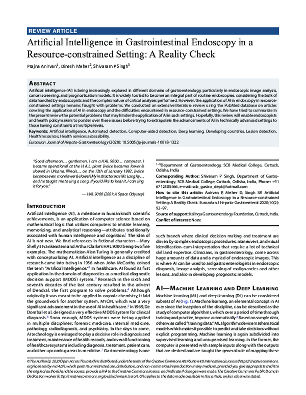(PDF) Artificial Intelligence in Gastrointestinal Endoscopy in a ...