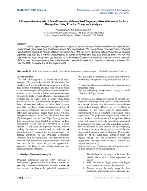 (PDF) A Comparative Analysis of Feed-Forward and Generalized Regression Neural Networks for Face ...
