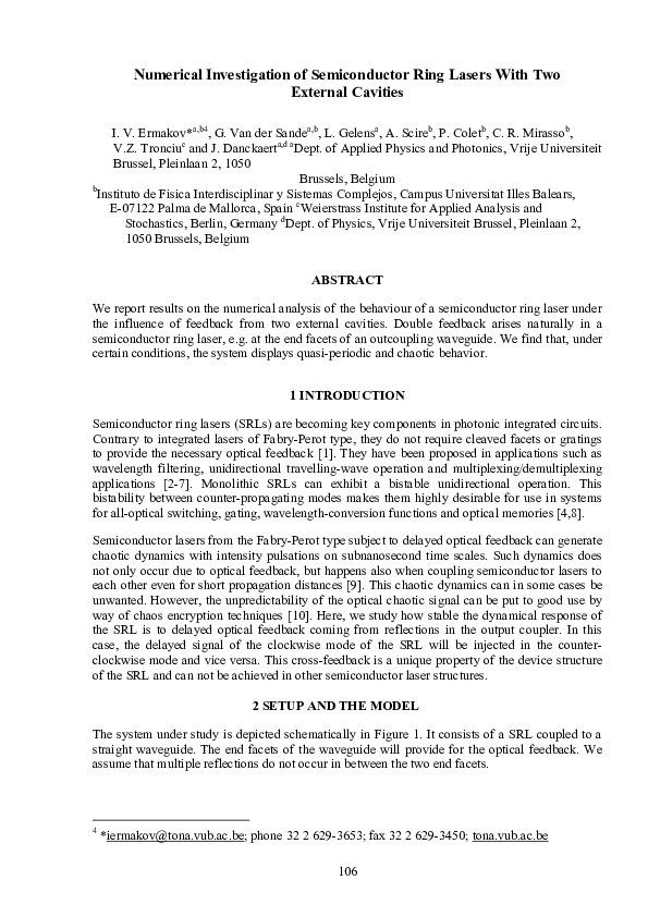 (PDF) Numerical investigation of nonlinear dynamics of semiconductor ...