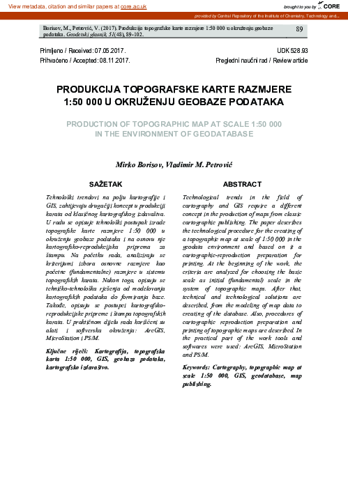 (PDF) Production of topographic map at scale 1:50000 in the environment ...