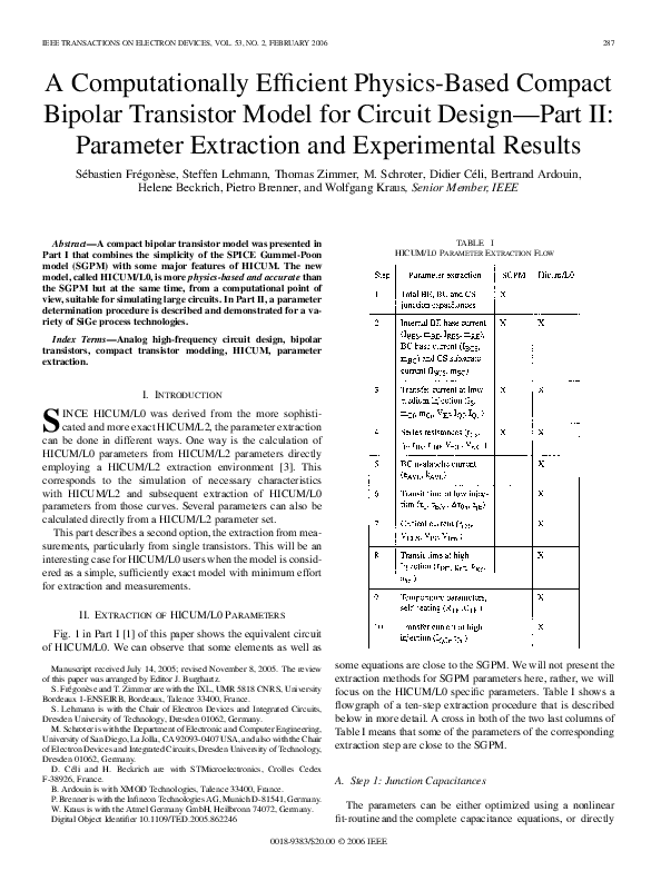(PDF) A computationally efficient physics-based compact bipolar transistor model for circuit ...