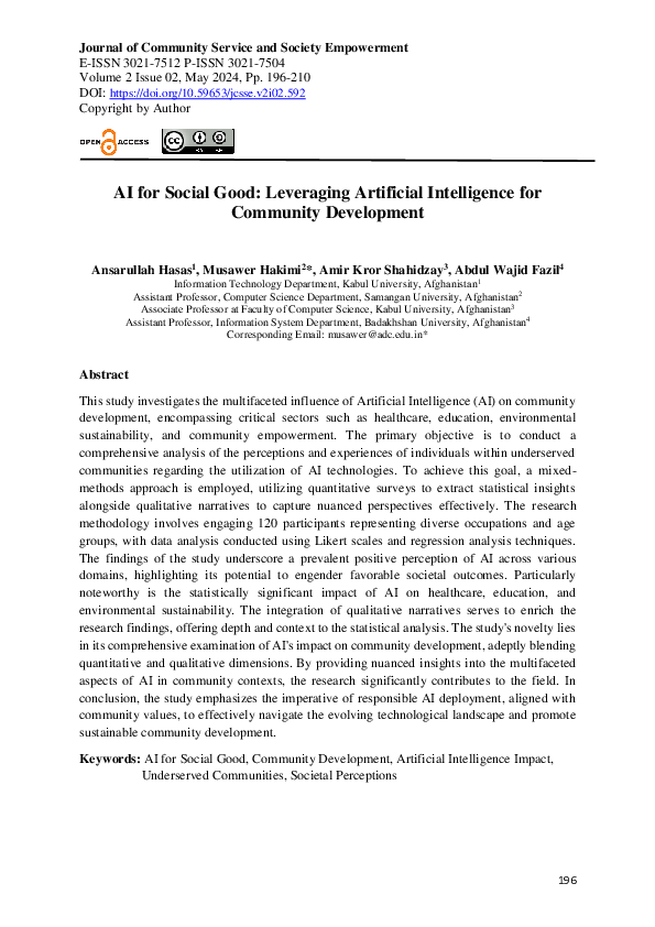 (PDF) AI for Social Good: Leveraging Artificial Intelligence for ...