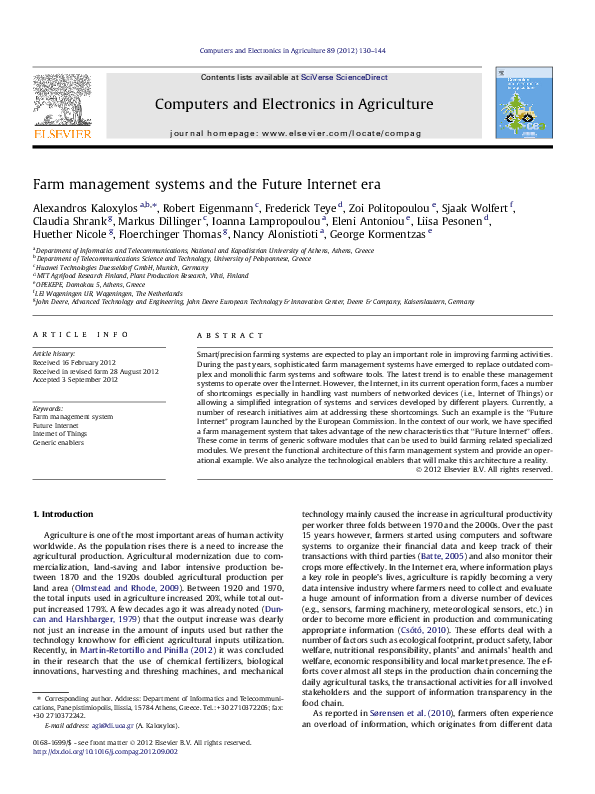(PDF) Farm management systems and the Future Internet era