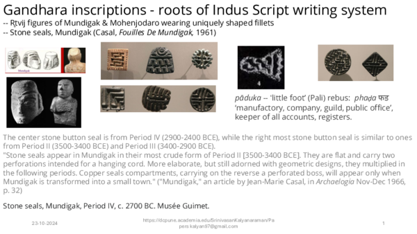 (PDF) Gandhara inscriptions roots of Indus Script writing system