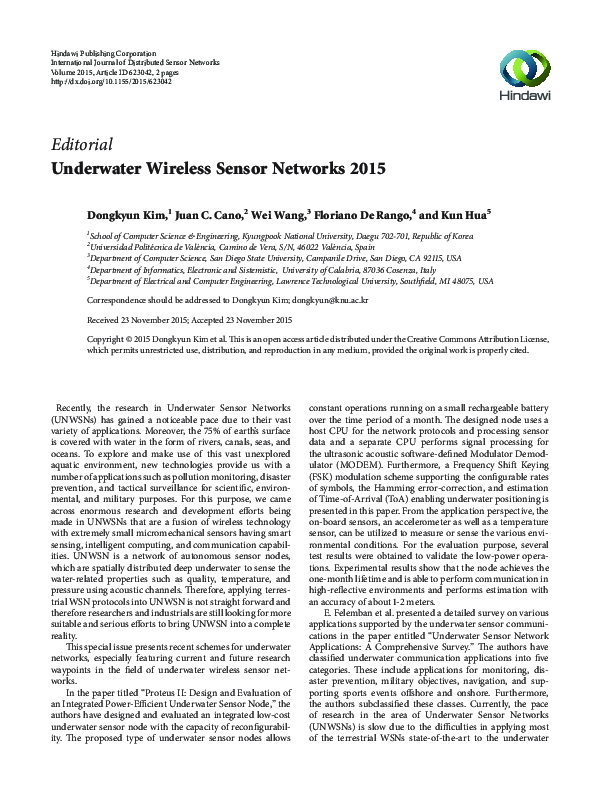 (PDF) Underwater Wireless Sensor Networks 2015