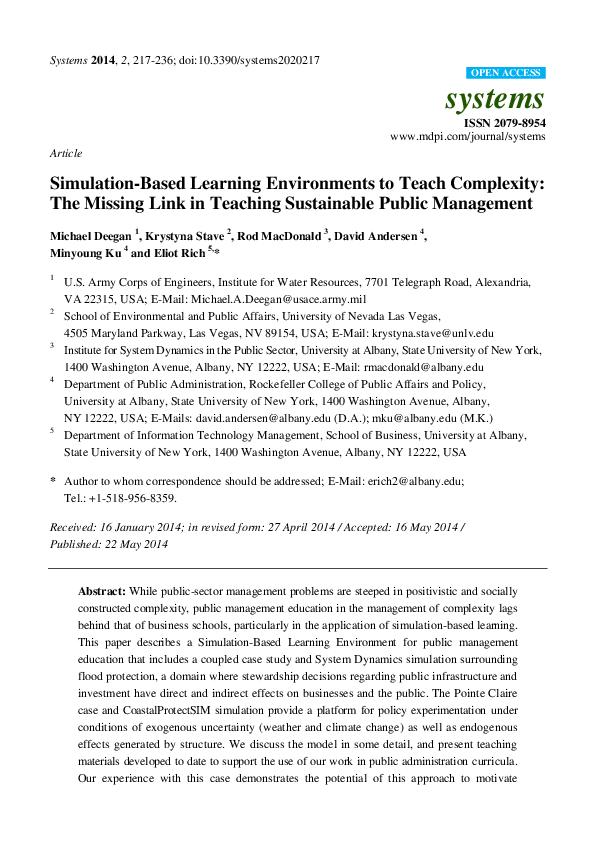 (PDF) Simulation-Based Learning Environments to Teach Complexity: The Missing Link in Teaching ...