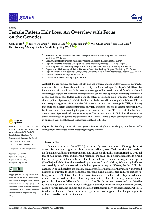 (PDF) Female Pattern Hair Loss: An Overview with Focus on the Genetics