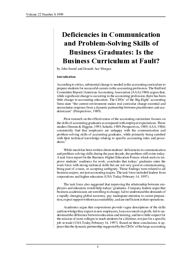 (PDF) Deficiencies in communication and problem‐solving skills of ...