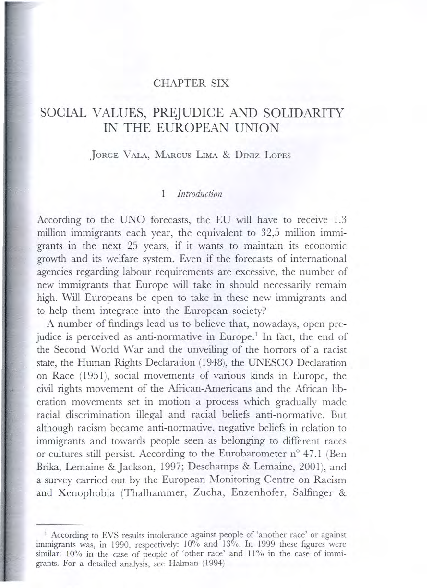 (PDF) Social Values, Prejudice and Solidarity in the European Union