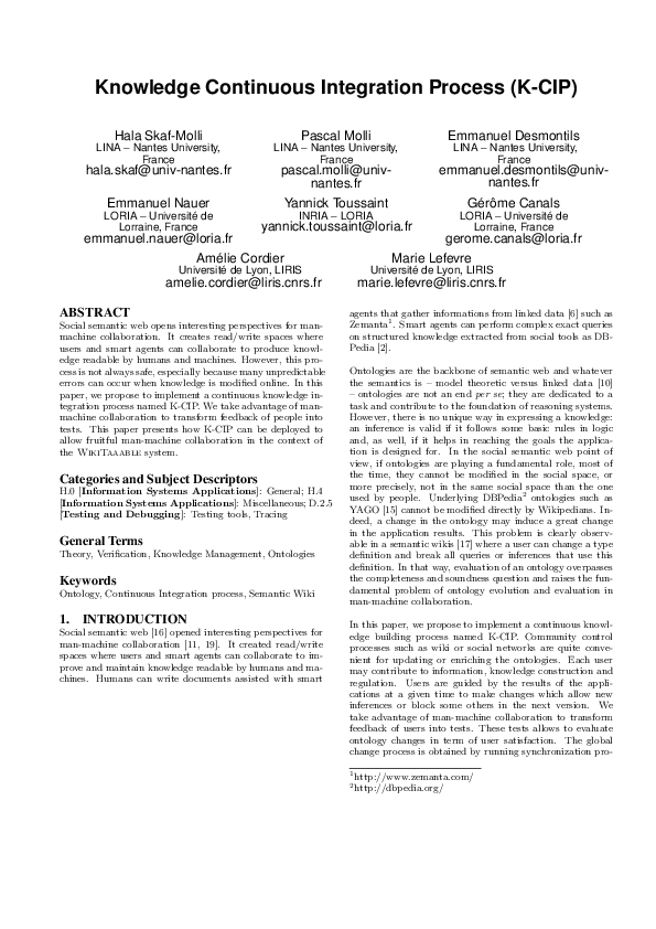 (PDF) Knowledge continuous integration process (K-CIP)