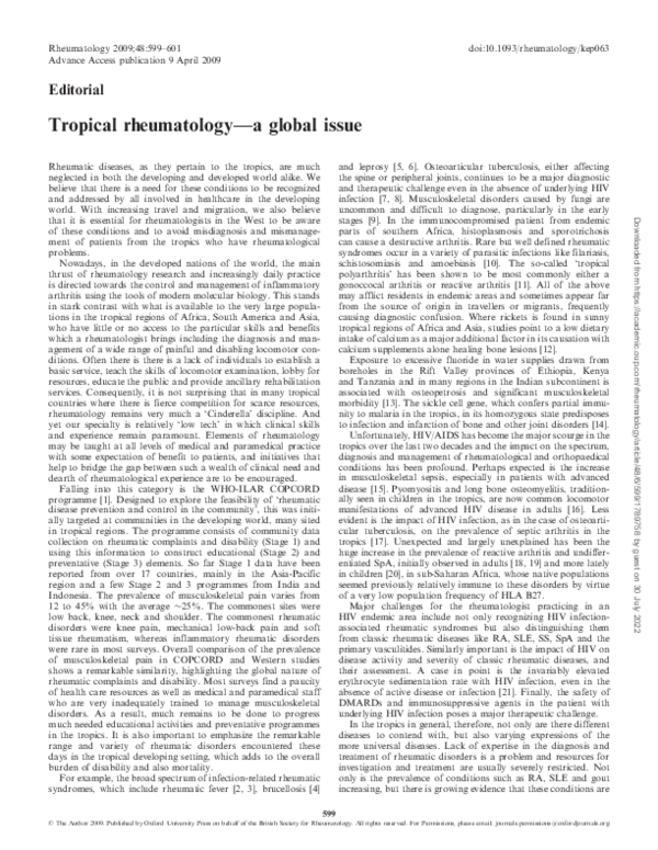 (PDF) Tropical rheumatology--a global issue