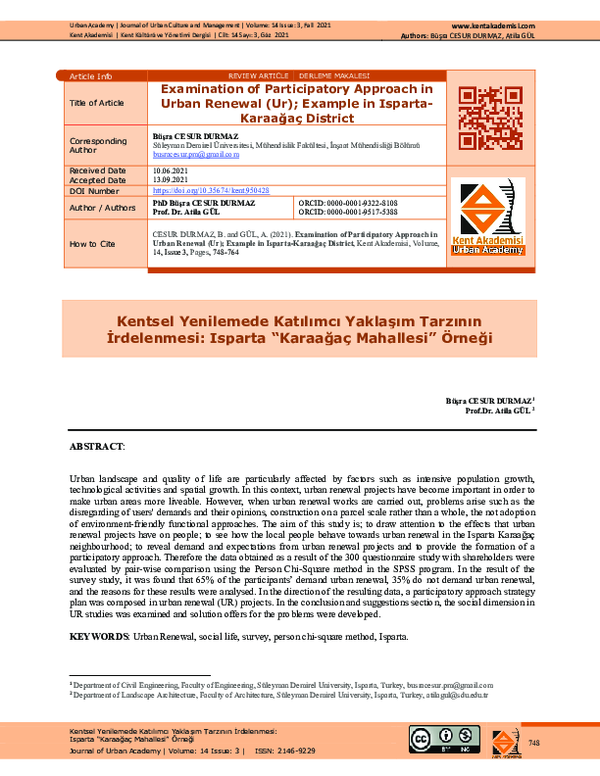 (PDF) Examination of Participatory Approach in Urban Renewal (Ur ...