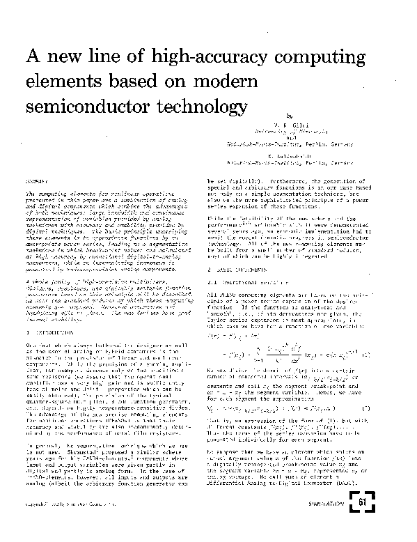 (PDF) A new line of high-accuracy computing elements based on modern ...