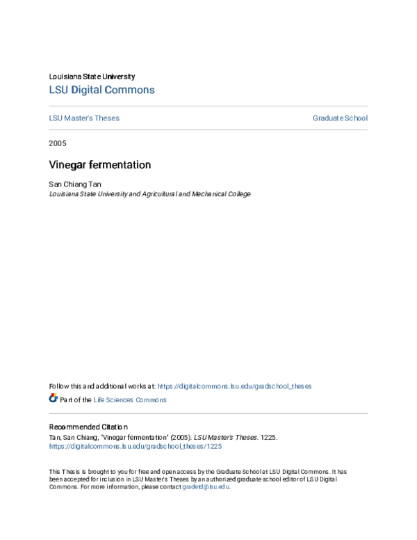 (PDF) Vinegar fermentation