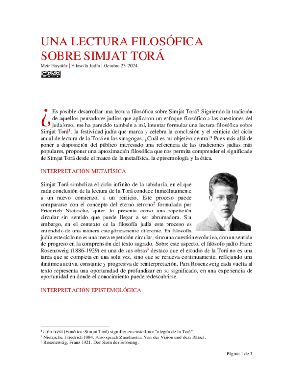 (PDF) UNA LECTURA FILOSÓFICA SOBRE SIMJAT TORÁ