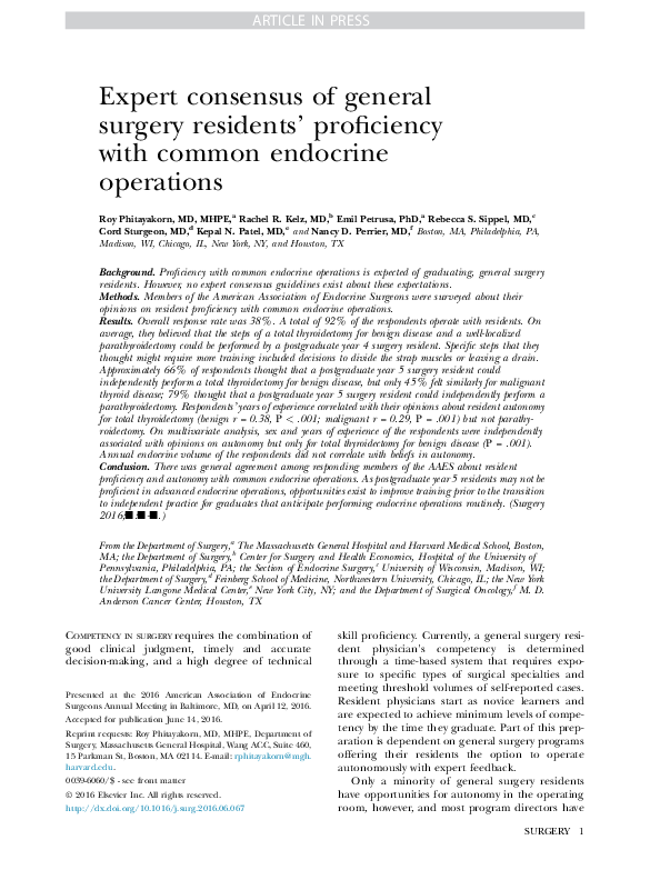 (PDF) Expert consensus of general surgery residents’ proficiency with ...