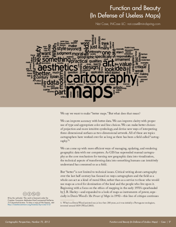 Pdf Function And Beauty In Defense Of Useless Maps Nat Case