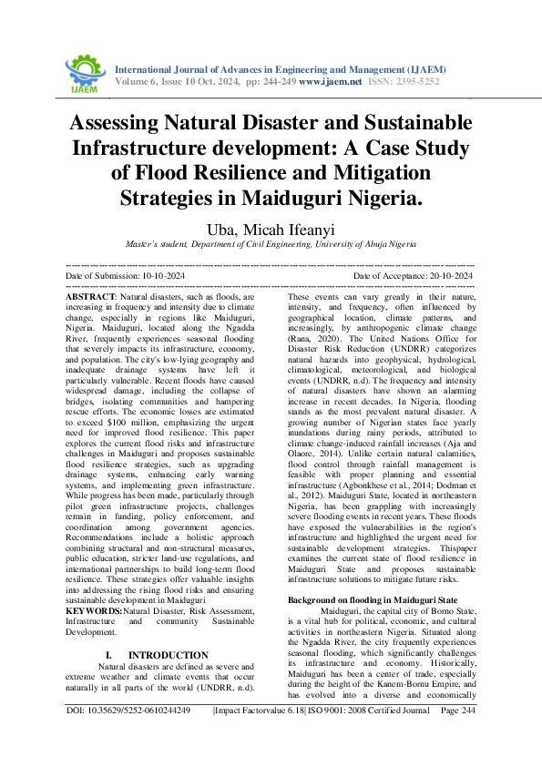 (PDF) Assessing Natural Disaster and Sustainable Infrastructure ...