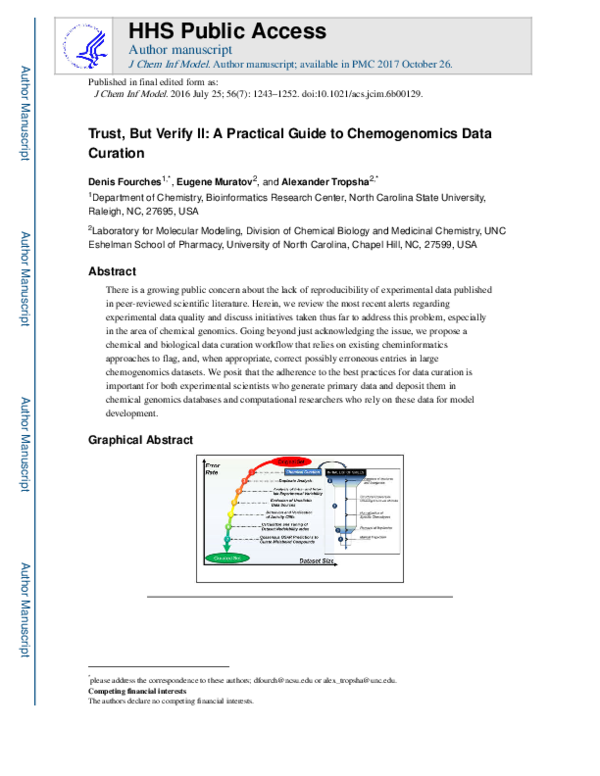 (PDF) Trust, but Verify II: A Practical Guide to Chemogenomics Data ...