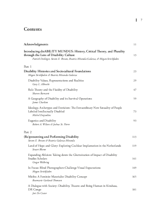 (PDF) Introducing disABILITY MUNDUS: History, Critical theory, and ...
