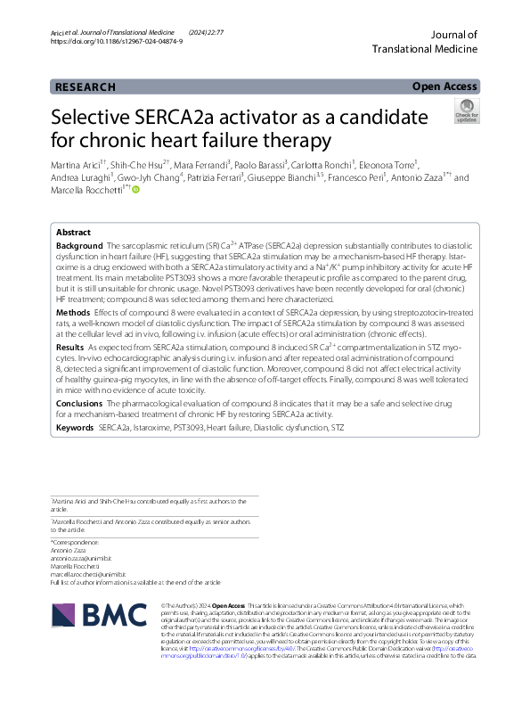 (PDF) Selective SERCA2a activator as a candidate for chronic heart ...