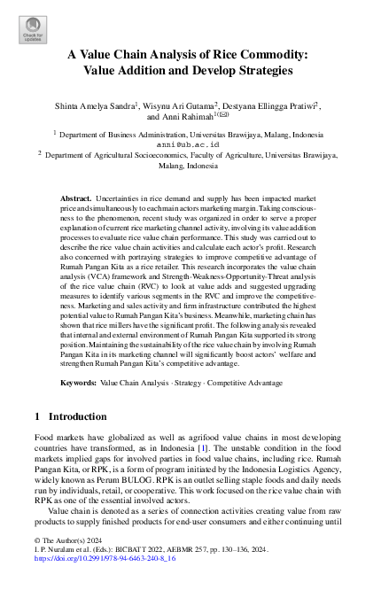 (PDF) A Value Chain Analysis of Rice Commodity: Value Addition and Develop Strategies