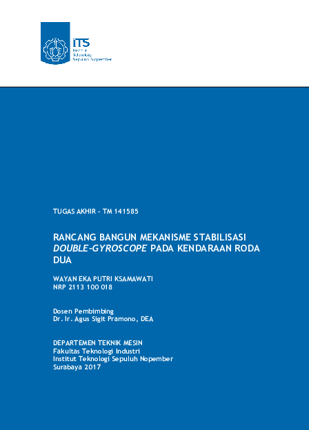 (PDF) Rancang Bangun Mekanisme Stabilisasi Double-Gyroscope Pada ...