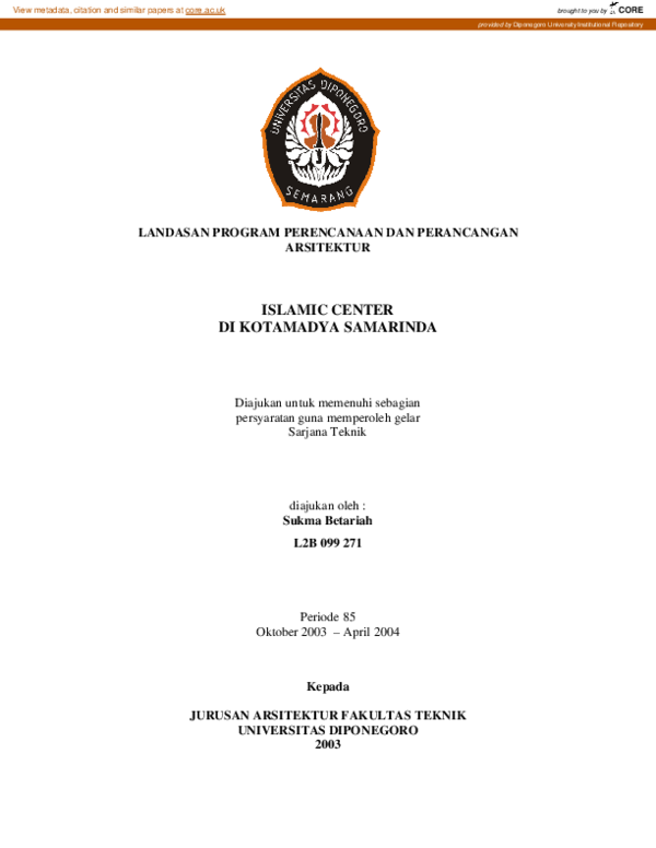 (PDF) Islamic Centerdi Kotamadya Samarinda