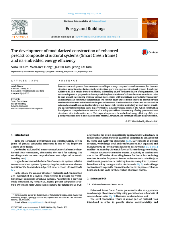 (PDF) The development of modularized construction of enhanced precast ...