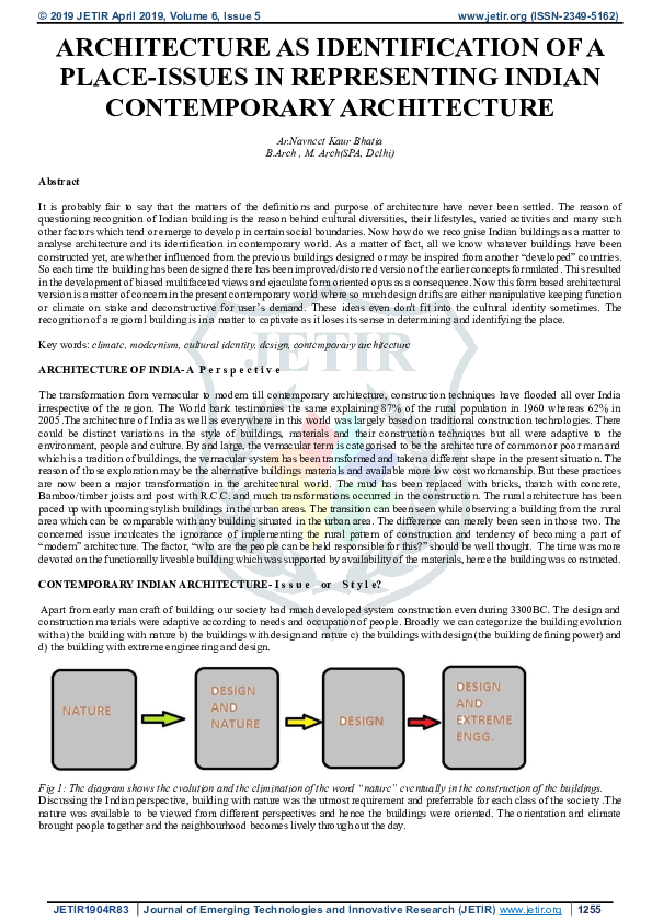 (PDF) ARCHITECTURE AS IDENTIFICATION OF A PLACE-ISSUES IN REPRESENTING ...