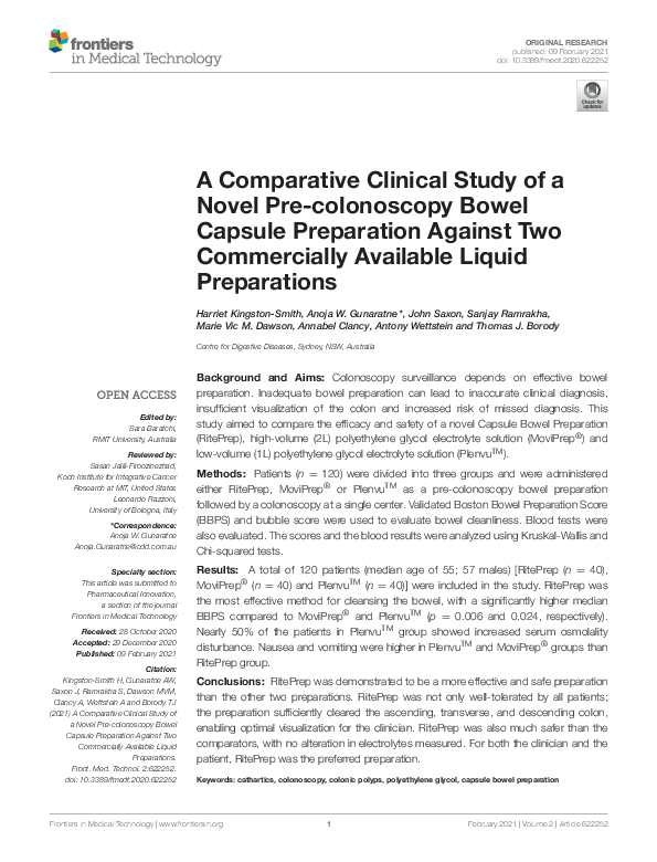 (PDF) A Comparative Clinical Study of a Novel Pre-colonoscopy Bowel ...