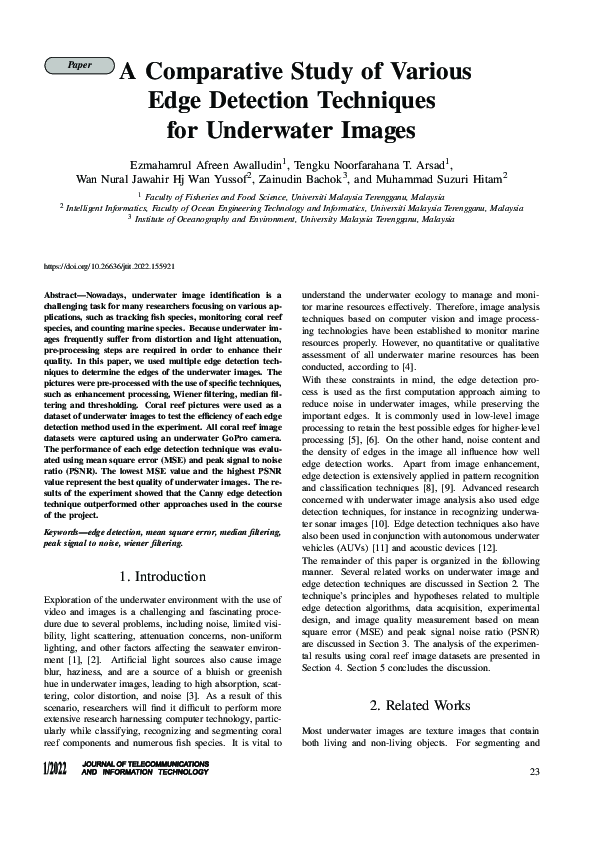 (PDF) A Comparative Study of Various Edge Detection Techniques for ...