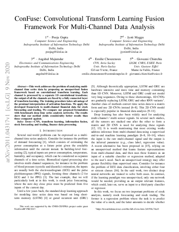 (PDF) ConFuse: Convolutional Transform Learning Fusion Framework For Multi-Channel Data Analysis