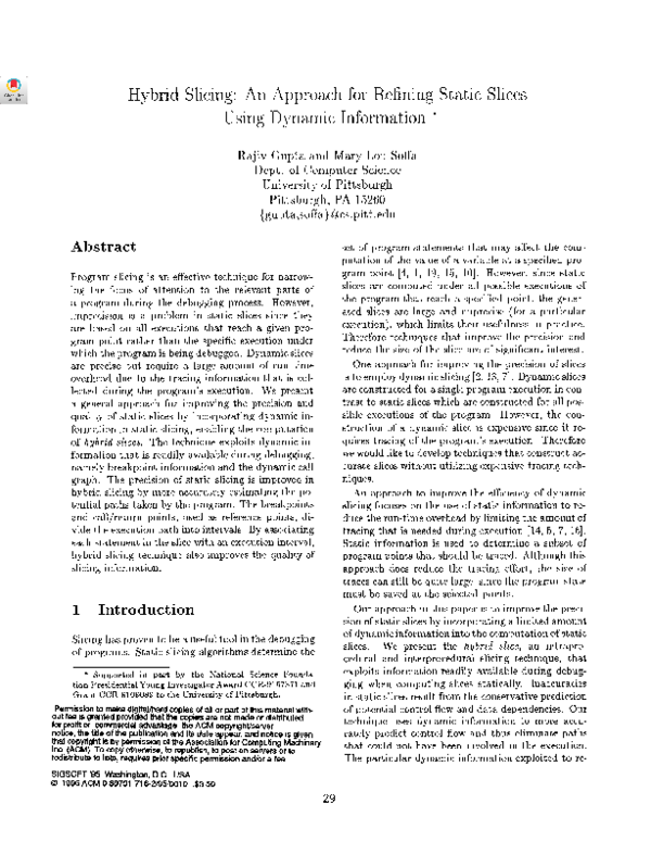 (PDF) Hybrid slicing | Mary Lou Soffa - Academia.edu
