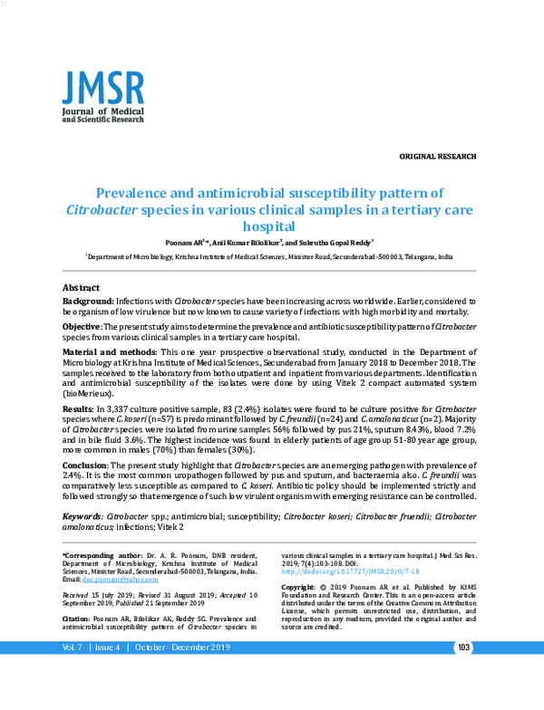 (PDF) Prevalence and antimicrobial susceptibility pattern of ...