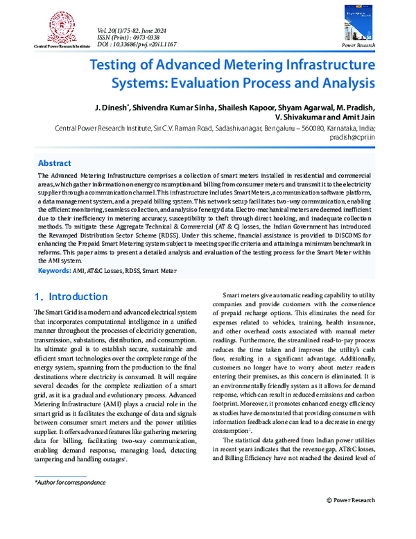 (PDF) Testing of Advanced Metering Infrastructure Systems: Evaluation ...
