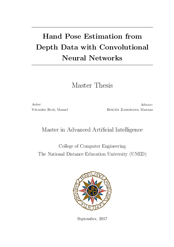 Pdf Hand Pose Estimation From Depth Data With Convolutional Neural Networks