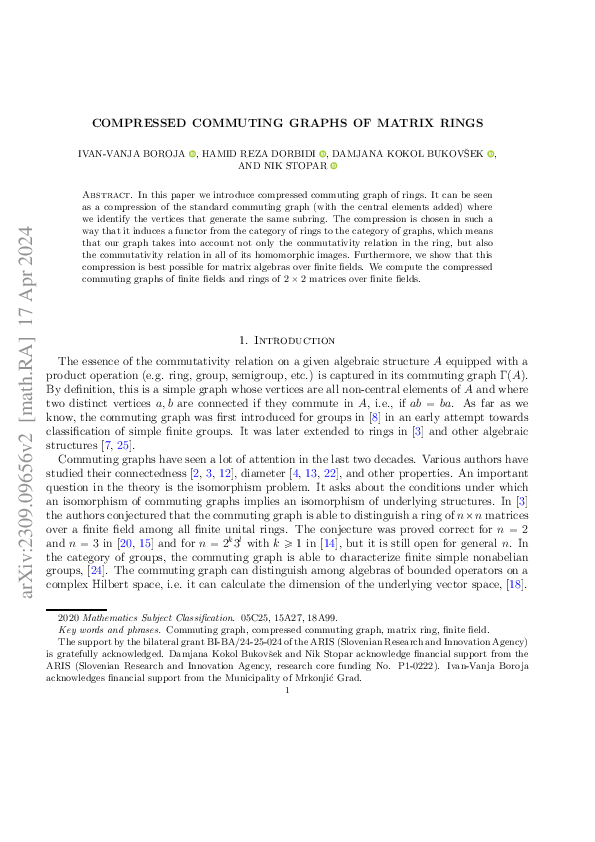 (PDF) Compressed commuting graphs of matrix rings