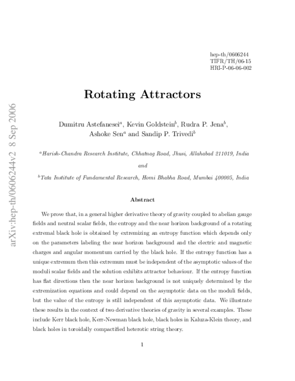 (PDF) Rotating attractors