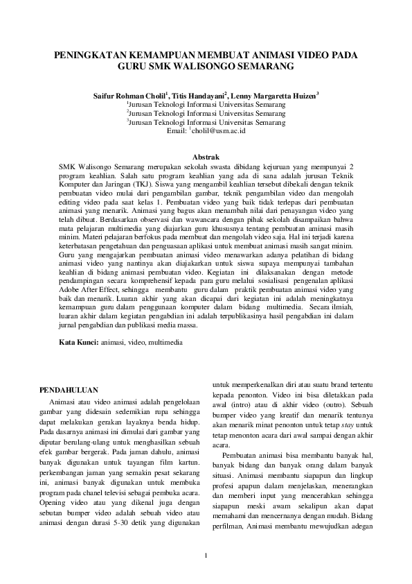 (PDF) Peningkatan Kemampuan Membuat Animasi Video Pada Guru SMK ...