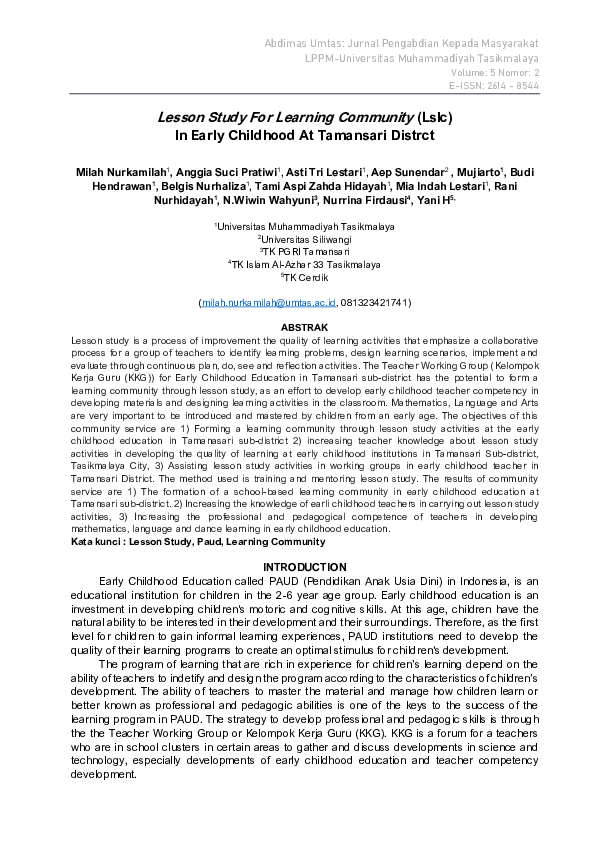 Pdf Lesson Study For Learning Community Lslc Pada Lembaga
