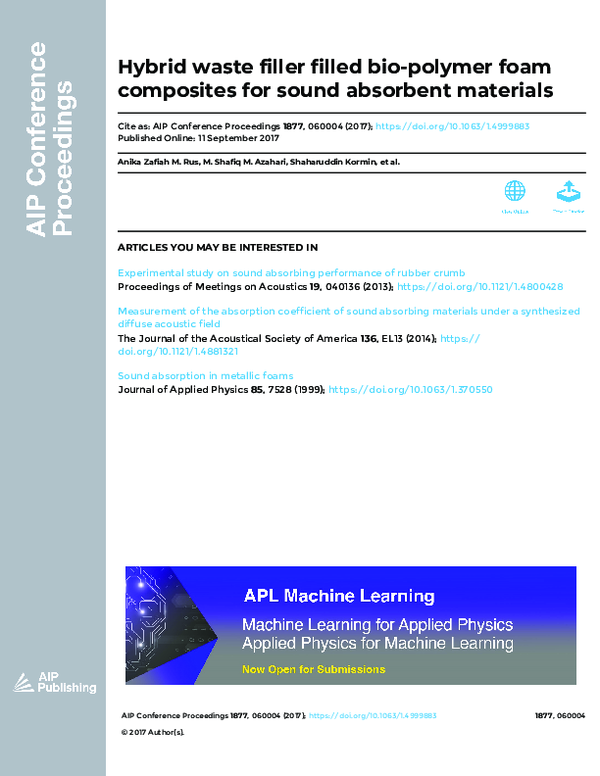 (PDF) Hybrid waste filler filled bio-polymer foam composites for sound ...