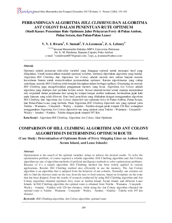 (PDF) Perbandingan Algoritma Hill Climbing Dan Algoritma Ant Colony ...