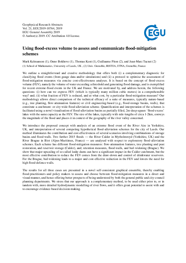 (PDF) Using flood-excess volume to assess and communicate flood ...